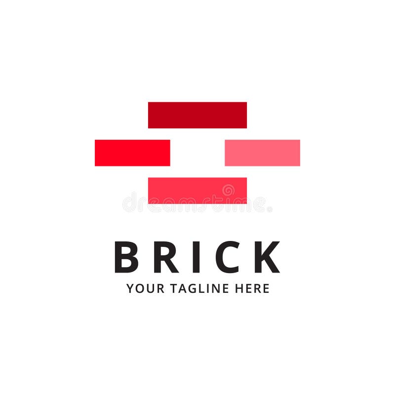 Red Brick, Pile and Stack Balance Bricks Logo Vector Illustration ...