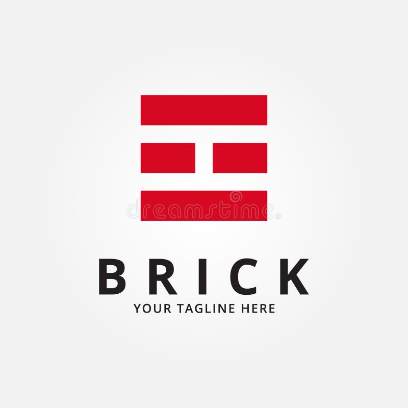 Red Brick, Pile and Stack Balance Bricks Logo Vector Illustration ...