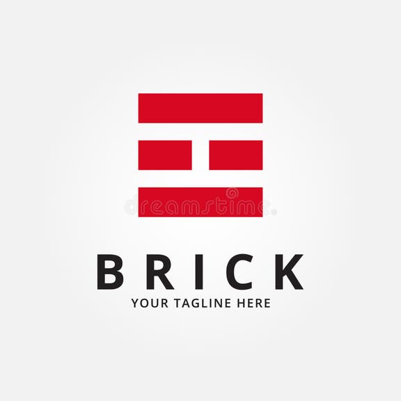 Red Brick, Pile and Stack Balance Bricks Logo Vector Illustration ...