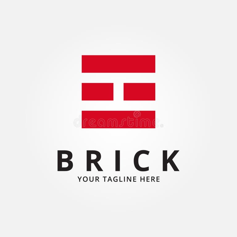 Red Brick, Pile and Stack Balance Bricks Logo Vector Illustration ...