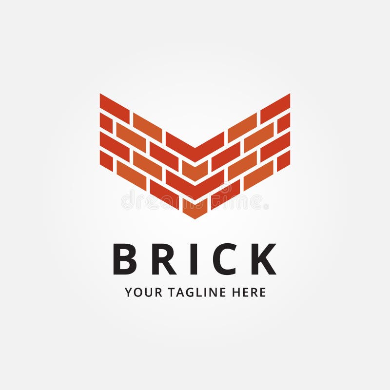 Red Brick, Pile and Stack Balance Bricks Logo Vector Illustration ...