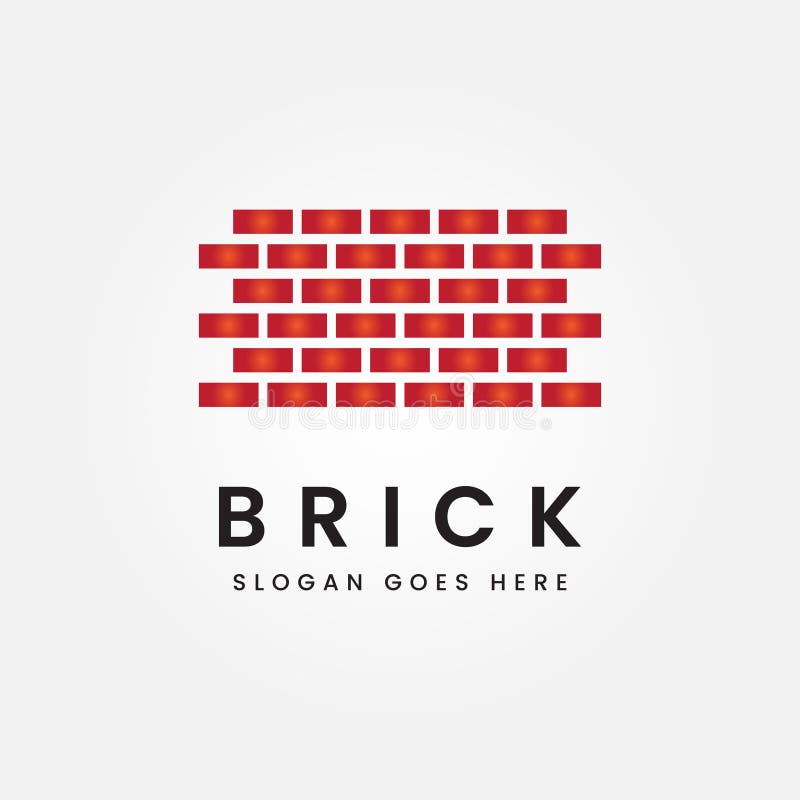 Red Brick, Pile and Stack Balance Bricks Logo Vector Illustration ...