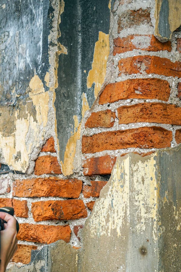 Red brick pillar stock photo. Image of urban, aged, tall - 215389892