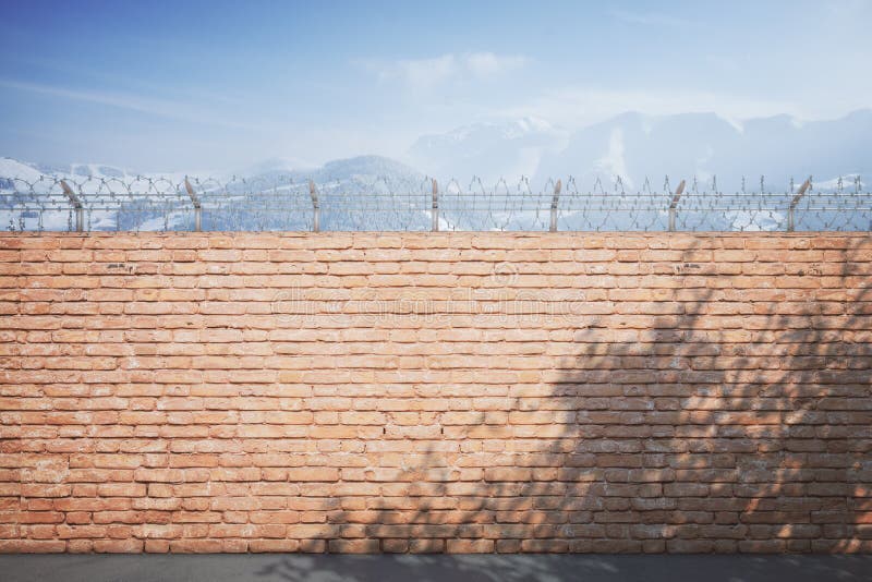 Red brick prison wall stock illustration. Illustration of crime - 71866511