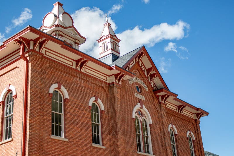 1874 Public School Building with Red Brick and Ornate Architecture ...