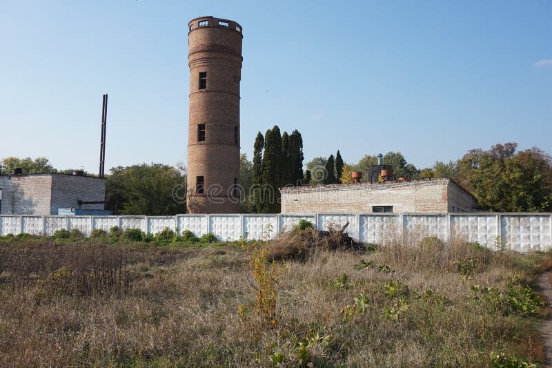 Red Brick Round Water Tower. Stock Photo - Image of nature, brick ...