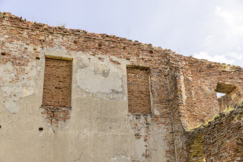Damaged Red Bricks from the Wall of an Ancient Building Stock Photo ...
