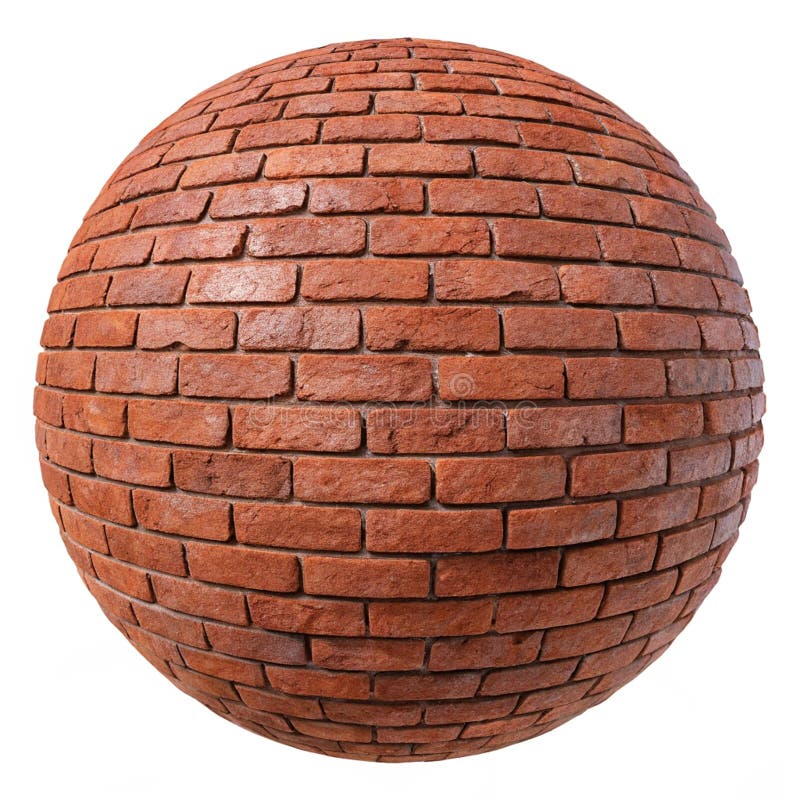 Red Brick Sphere Isolated on White Background Stock Illustration ...
