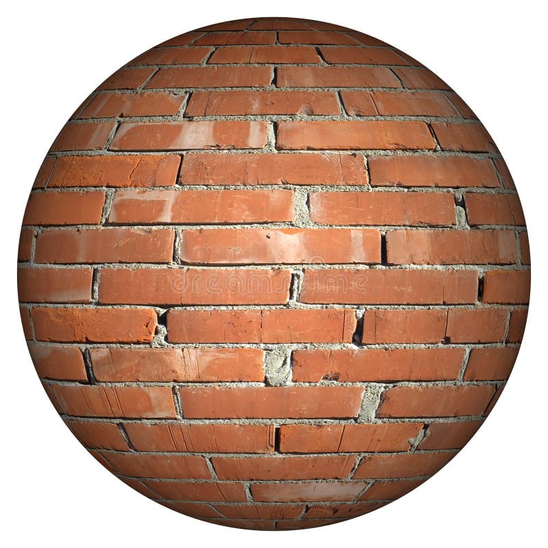 Red Brick Sphere White Background Stock Photo - Image of construction ...