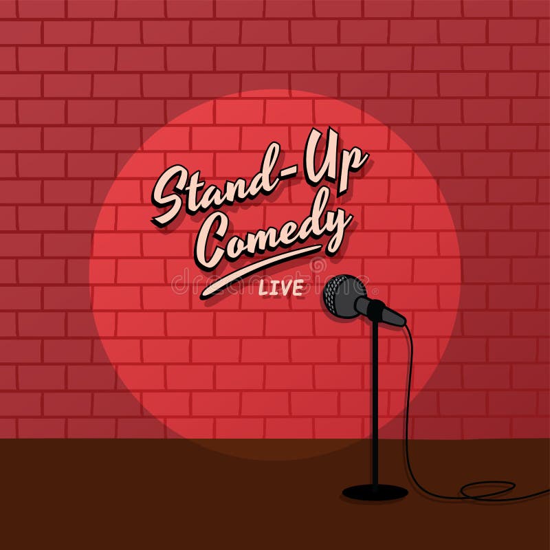 Red Brick Spotlight Stand Up Comedy Stage Stock Vector - Illustration ...