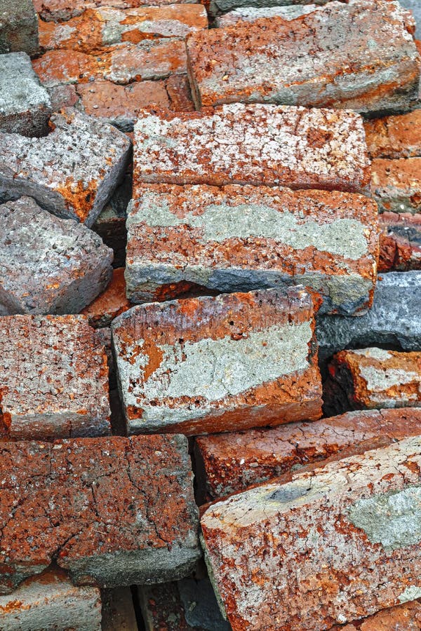 Red brick stack close-up stock photo. Image of brickwork - 129873218