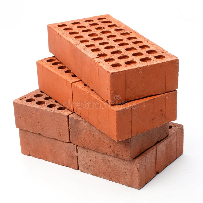 Red Brick Stack Isolated on White Background Stock Illustration ...