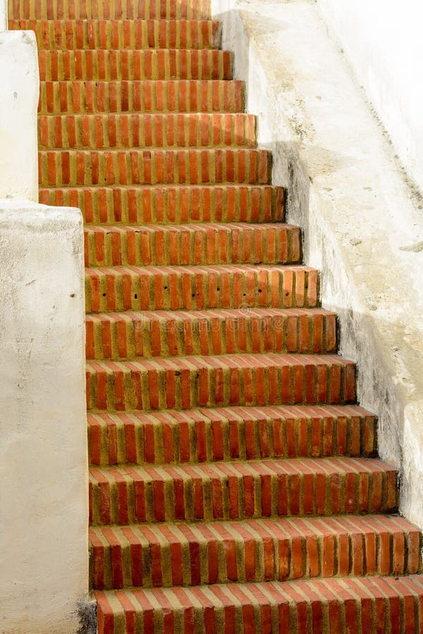 Brick Staircase Stucco Building Stock Photo - Image of exterior, stair ...