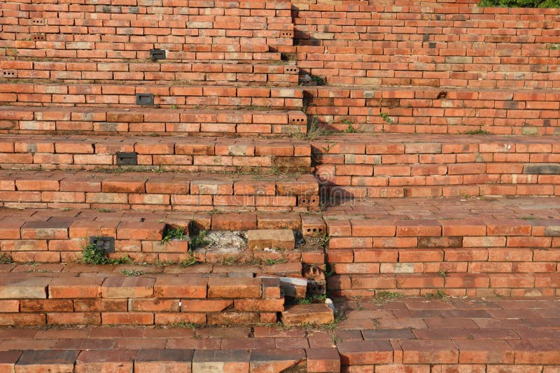 Red brick stairs stock image. Image of rock, cirebon - 316722973
