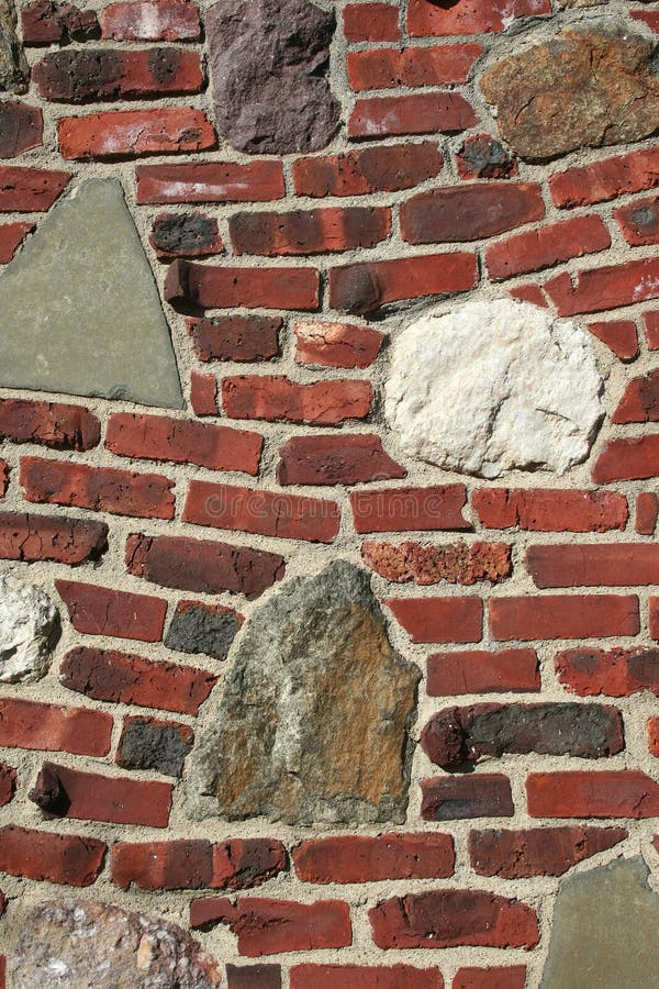 Red Brick And Stone Background Picture. Image: 4234737
