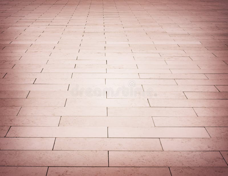 Red Brick Stone Street Road. Light Sidewalk Stock Image - Image of ...