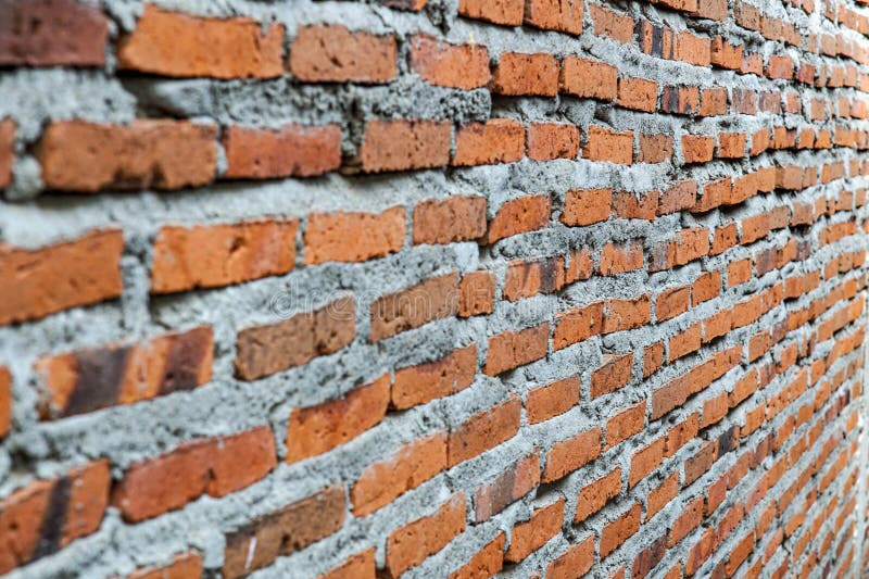 Clay Brick Pattern Taken from a Side Angle Stock Photo - Image of side ...