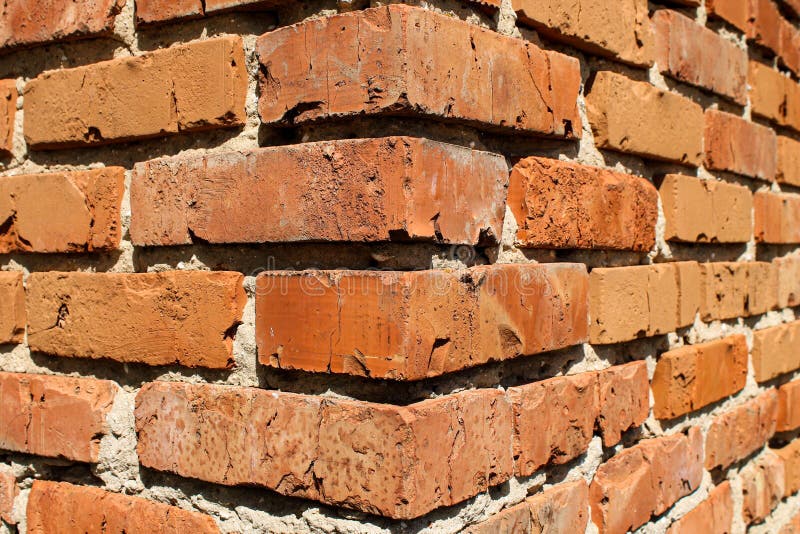 Red Brick Texture. Red Brick Corner. Stock Photo - Image of aged ...