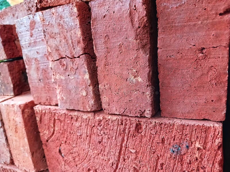 Red Brick Texture Stacked for Building Materials Stock Image - Image of ...