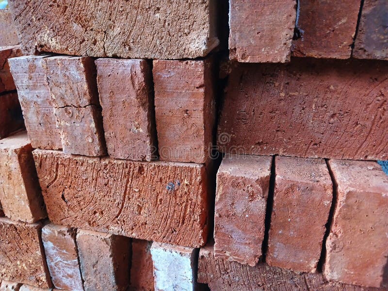 Red Brick Texture Stacked for Building Materials Stock Photo - Image of ...
