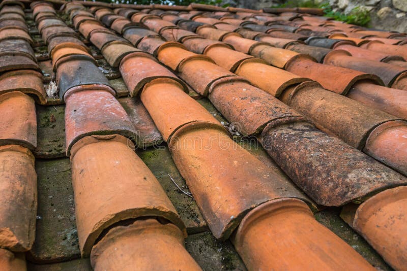 Red Brick Tile Roof Texture Useful As a Background Stock Photo - Image ...