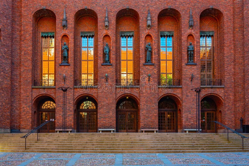 Red Brick Town Hall in Stockholm, Sweden Stock Image - Image of ...