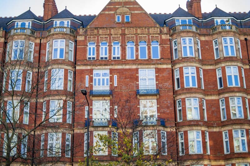 Red Brick Urban Homes in London Stock Photo - Image of door, housing ...