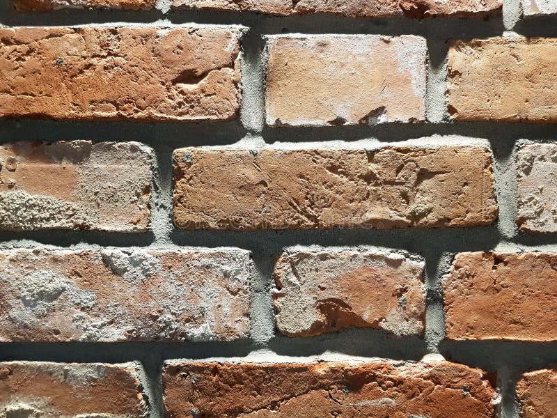 Red Brick Wall Background. Close-up Texture of Red Stone Blocks Stock ...