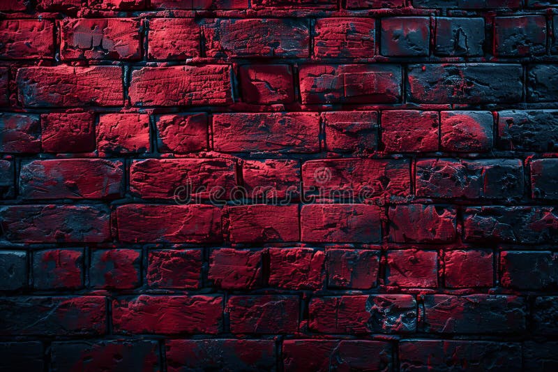 Red Brick Wall Background, Brick Texture, Red Bricks, Dark Lighting ...
