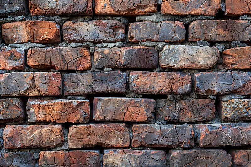 Red Brick Wall Background. Texture of the Old Red Bricks. Wide View Stock Illustration ...