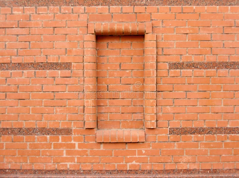 Red Brick Wall and Brick Up Window Stock Image - Image of rows, marble ...