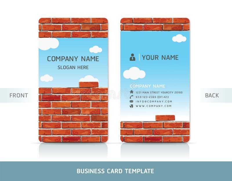 Red Brick Wall Business Card . Stock Vector - Illustration of envelope ...
