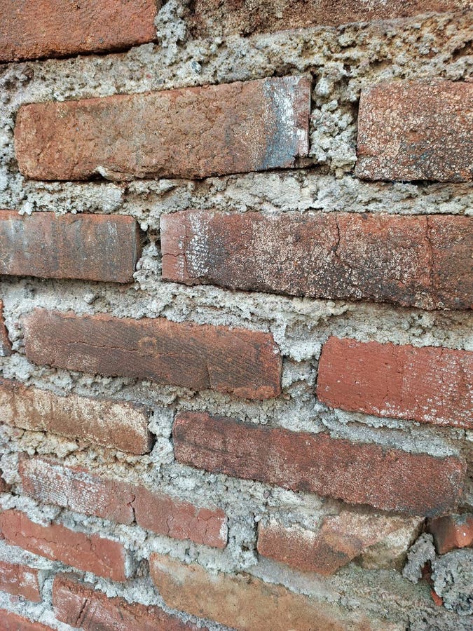 Red Brick Wall Composed of Horizontally Stacked Rectangular Bricks ...