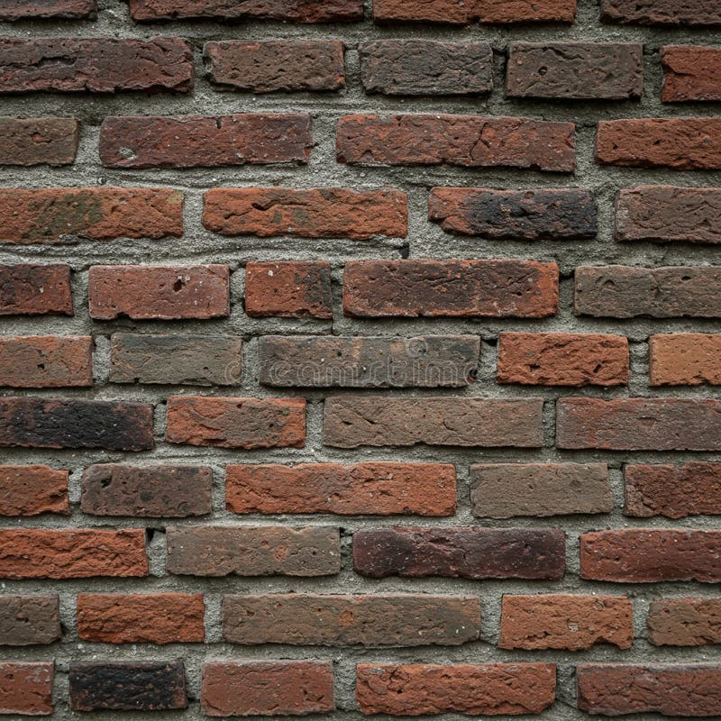 Red Brick Wall with a Consistent, Staggered Pattern. Bricks Have ...