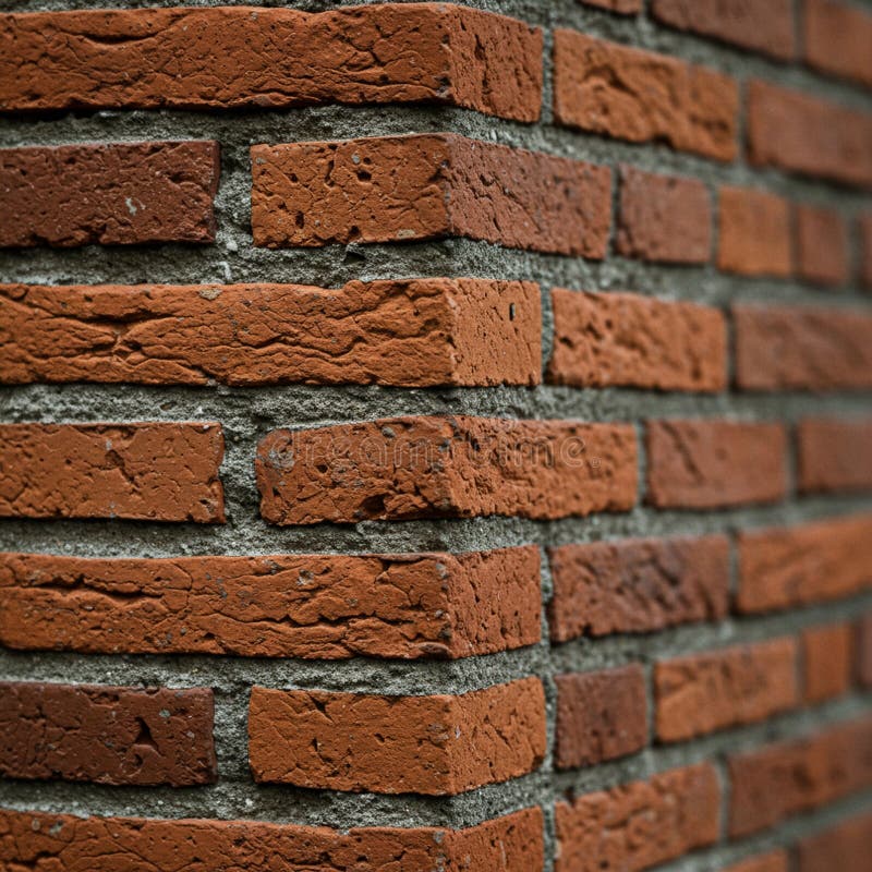 Red Brick Wall Corner with a Running Bond Pattern. the Bricks are ...