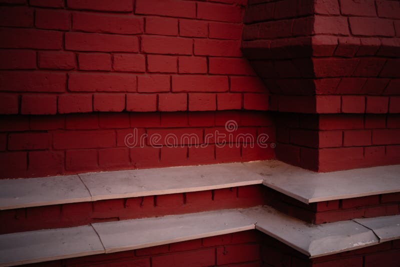 Red brick wall corner stock photo. Image of architecture - 124421462