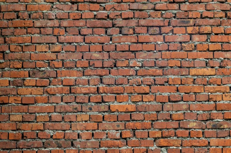 Red Brick Wall with Detailed Texture and Visible Mortar between Bricks ...
