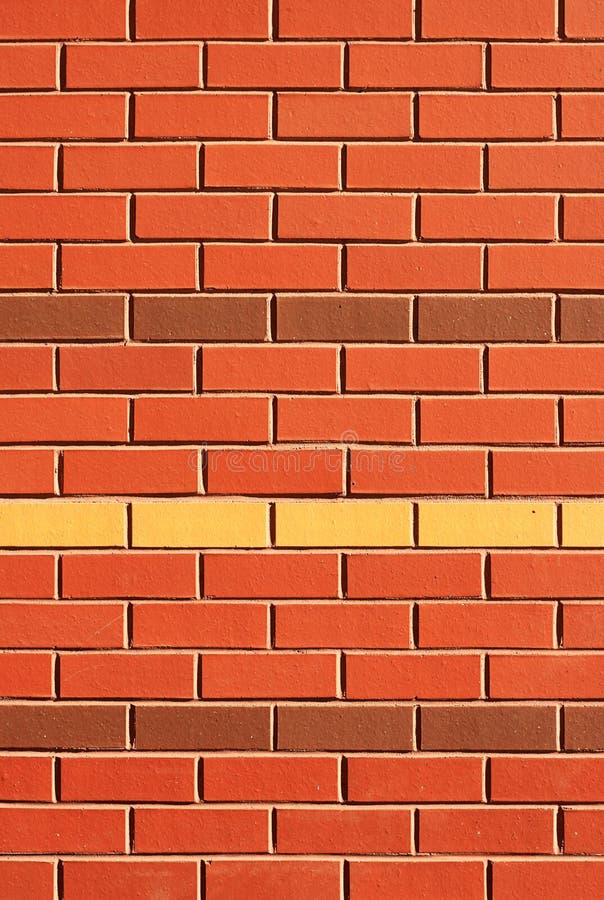Red Brick Wall with Feature Rows Stock Photo - Image of clean, urban ...