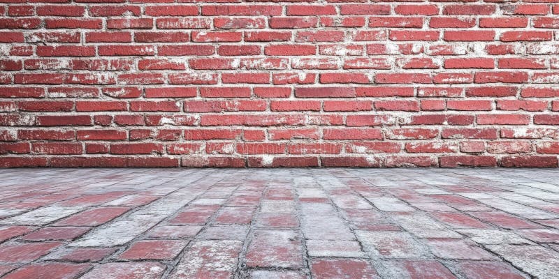 Red Brick Wall and Floor Creating a Textured Background for ...
