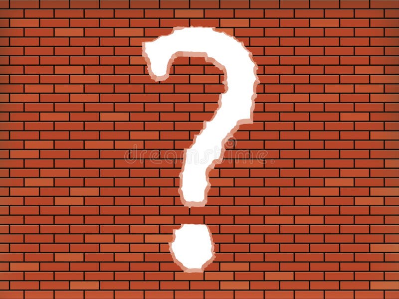 Red Brick Wall with a Hole As a Question Mark Stock Vector ...