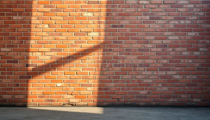A Red Brick Wall is Illuminated by Sunlight Stock Illustration ...