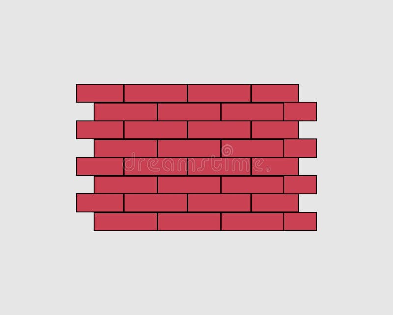 Red Brick Wall Illustration with Offset Pattern for Construction and ...