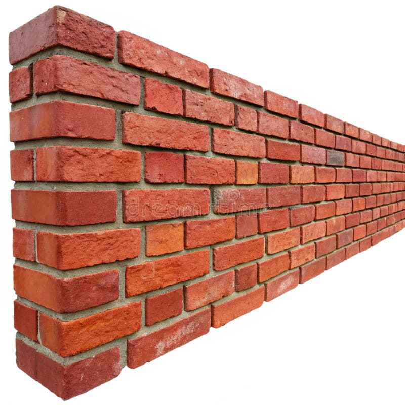 Red Brick Wall Isolated on White Background Stock Illustration ...