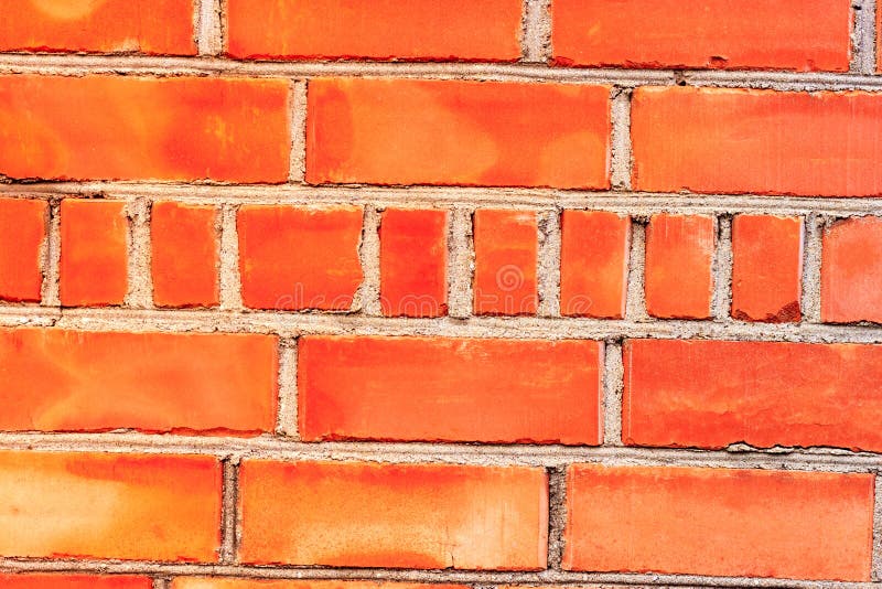 The Red Brick Wall Made a Rainy Autumn Stock Image - Image of aging ...