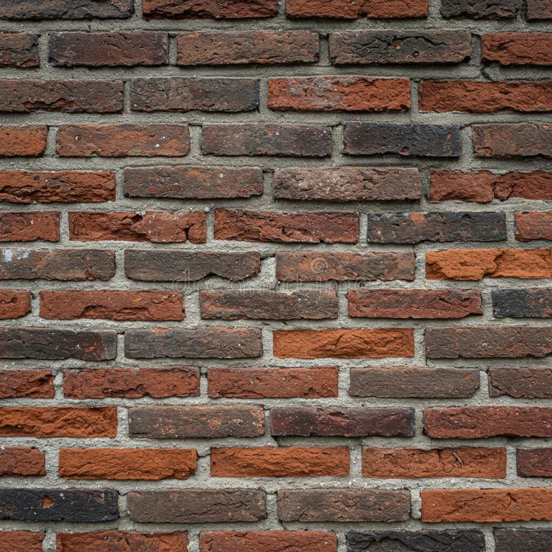 Red Brick Wall with a Mix of Dark and Light Hues. Bricks are ...