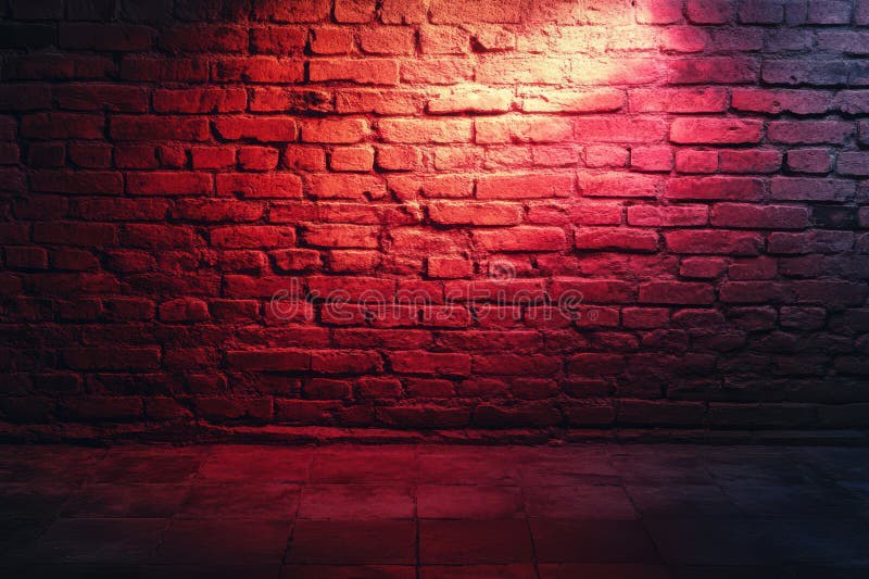 Red Brick Wall Night Lighting Dark Background Texture Stock ...