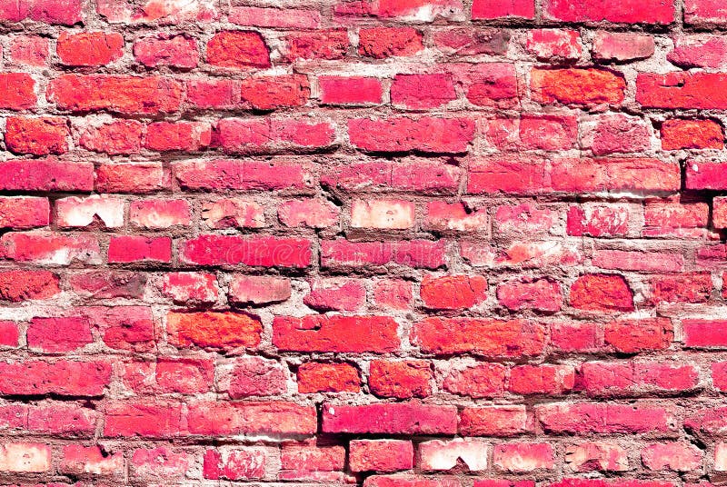 Red Wall. Old Brick Texture. Irregular Pattern. Stock Image - Image of ...