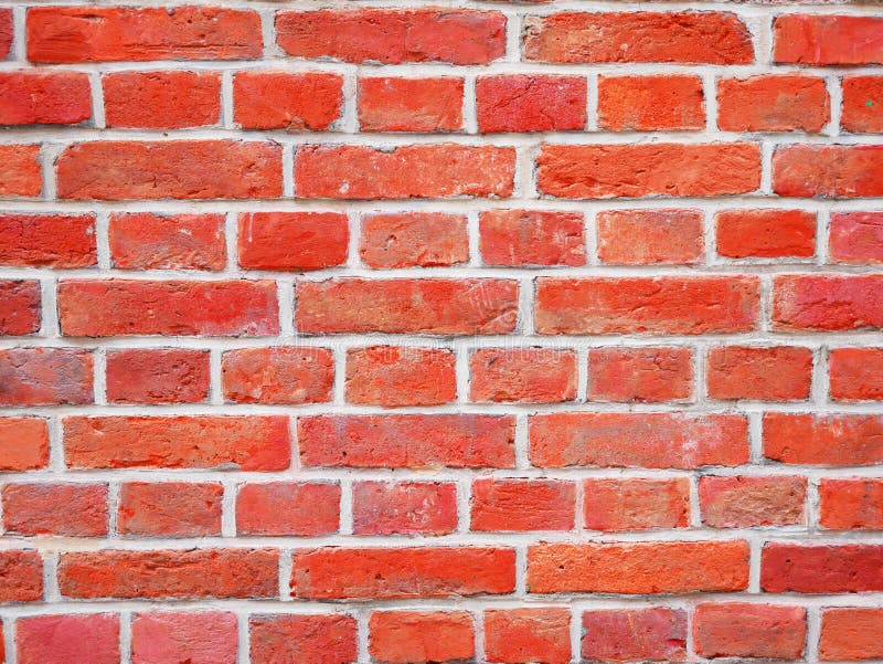 Red Wall. Old Brick Texture. Irregular Pattern. Stock Image - Image of ...