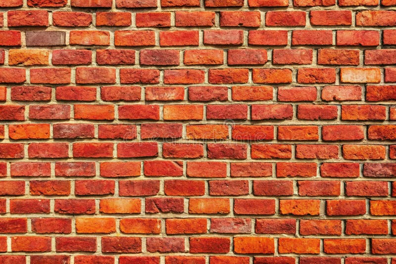 Red Brick Wall Panorama with Rustic Masonry Texture Stock Illustration ...