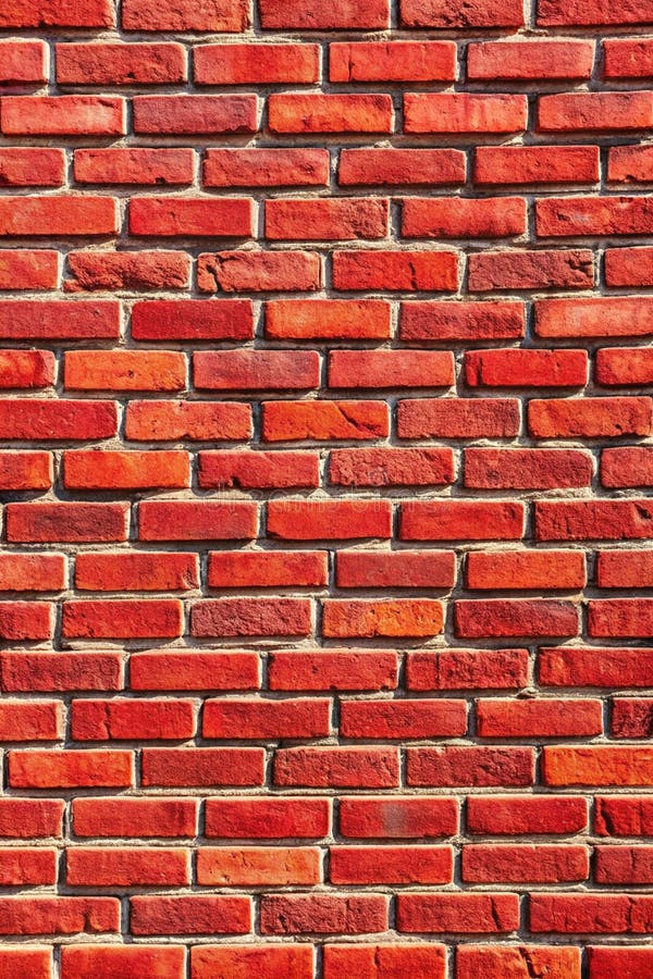 Red Brick Wall Panorama with Rustic Masonry Texture Stock Illustration ...